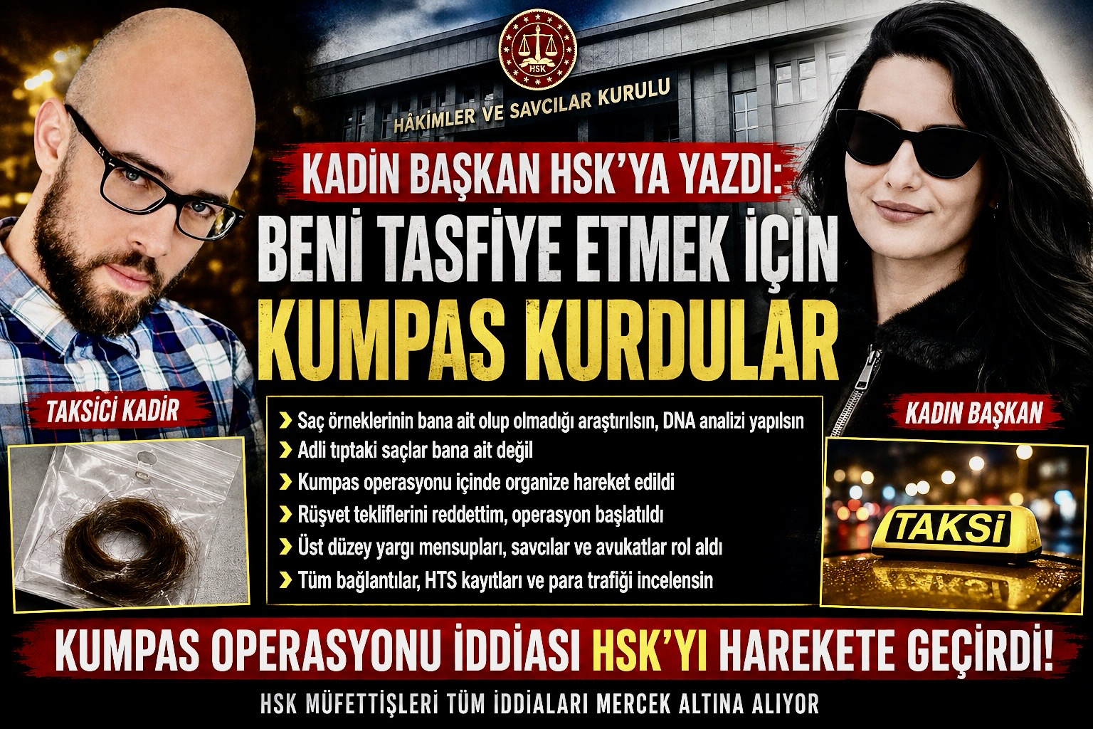 KADIN BAŞKAN HSK’YA YAZDI: BENİ TASFİYE ETMEK İÇİN KUMPAS KURDULAR ...